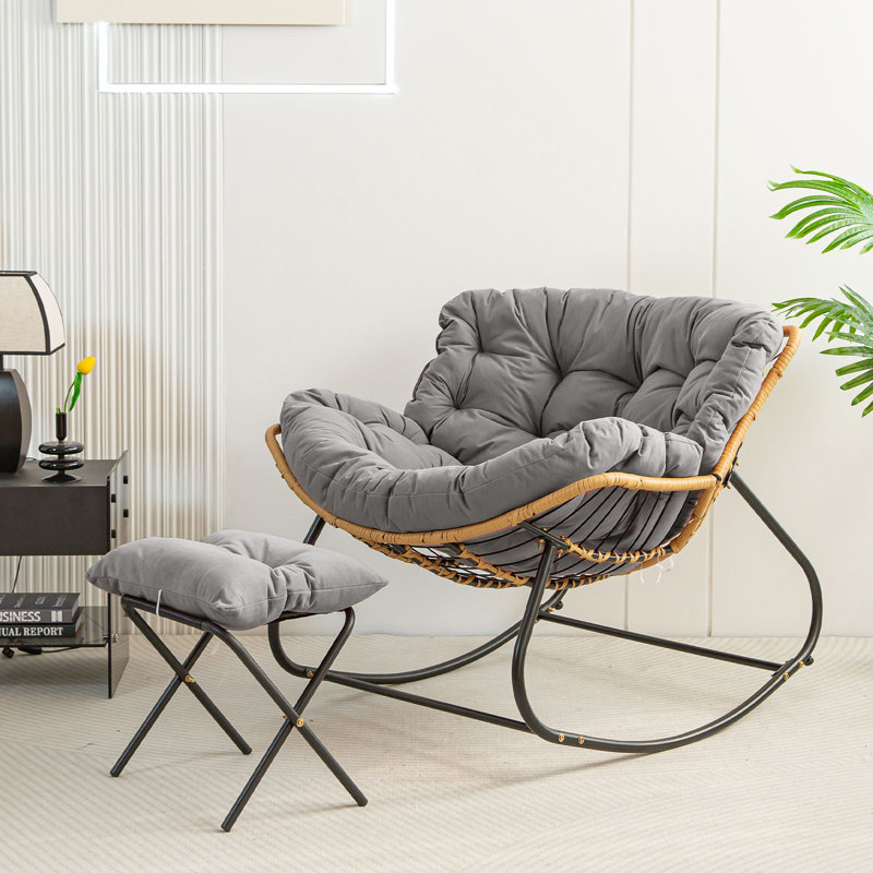 Bay Isle Home Anastassia Rocking Chair with a Footstool Wayfair